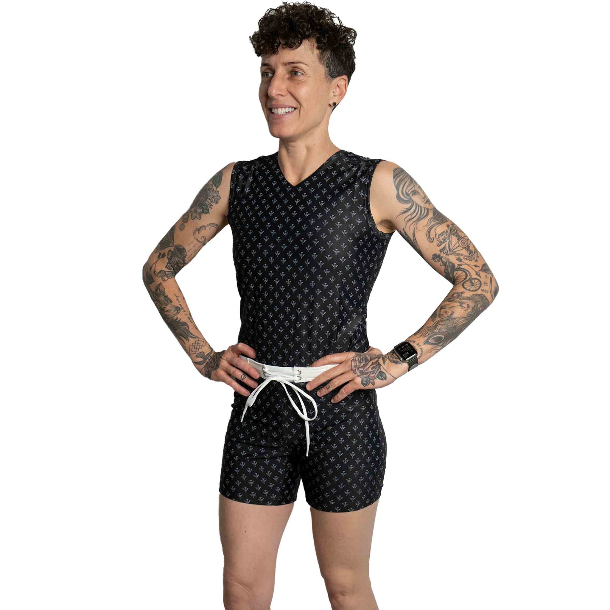 Earhart Swim Tank — Gender Neutral Patterned Swimwear – Androgynous Fox