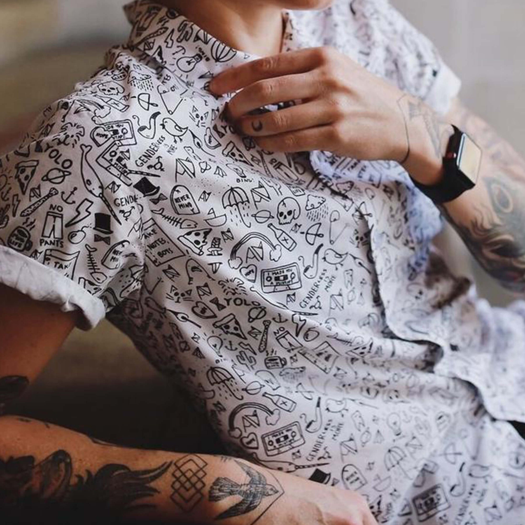Stick n' Poke | Button Up – Androgynous Fox